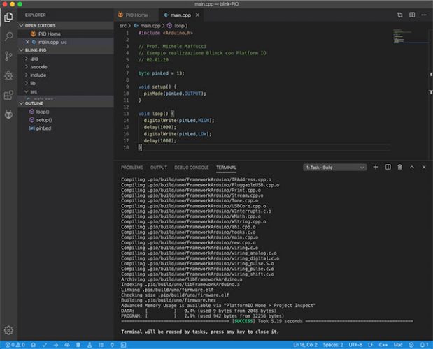 Programmare Arduino con Platform IO | Michele Maffucci