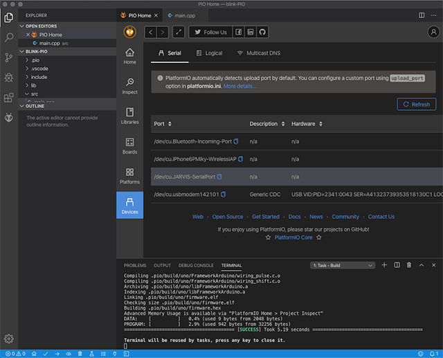 Programmare Arduino con Platform IO | Michele Maffucci