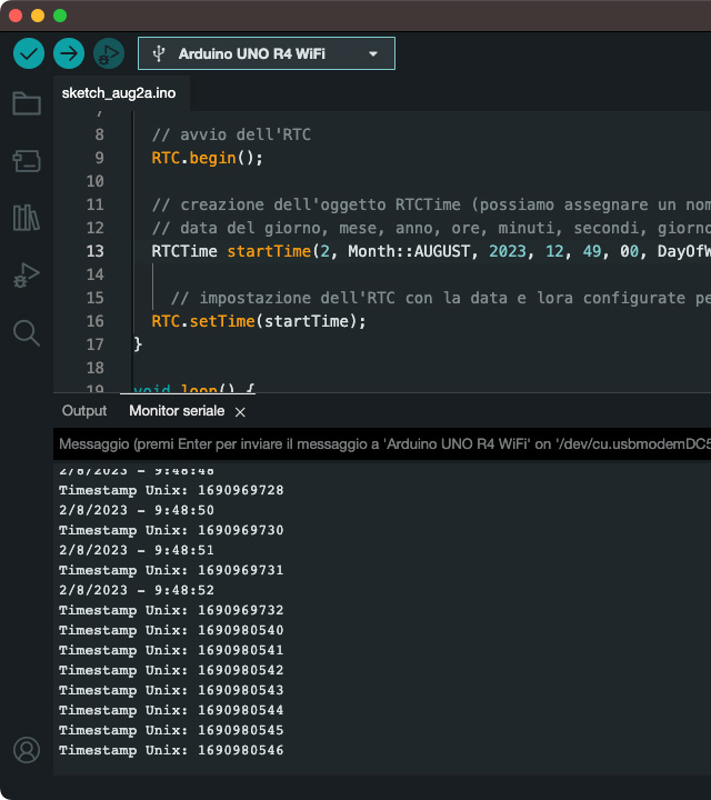 Realizziamo Un Orologio Con Lrtc Di Arduino Uno R4 Wifi Michele Maffucci